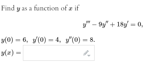 Solved Find y ﻿as a function of x | Chegg.com