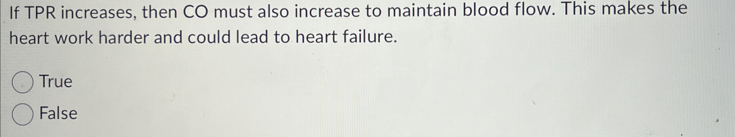 Solved If TPR increases, then CO must also increase to | Chegg.com