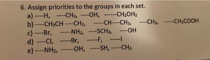 Solved 6. Assign priorities to the groups in each set. a) | Chegg.com
