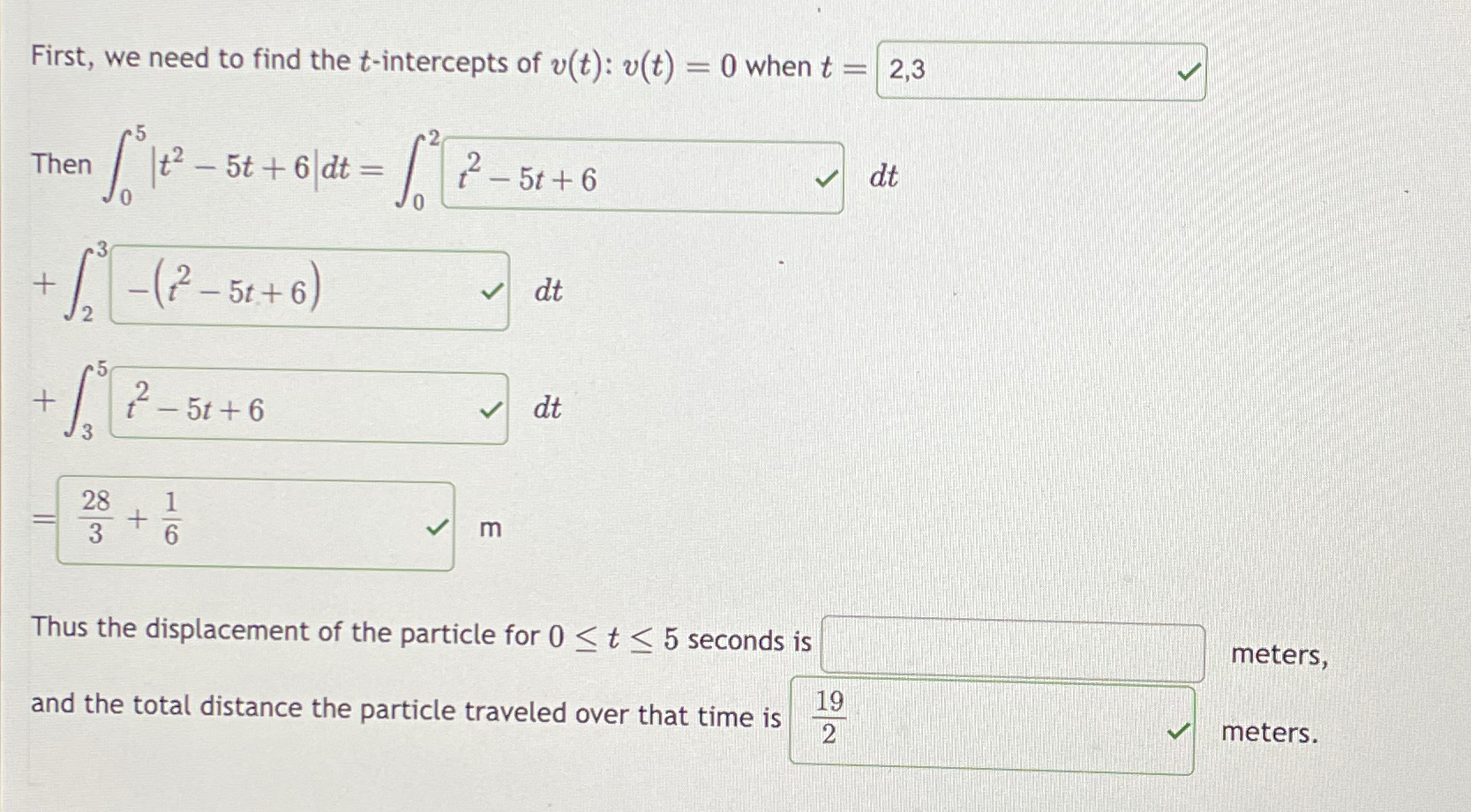 Solved First, we need to find the t-intercepts of | Chegg.com