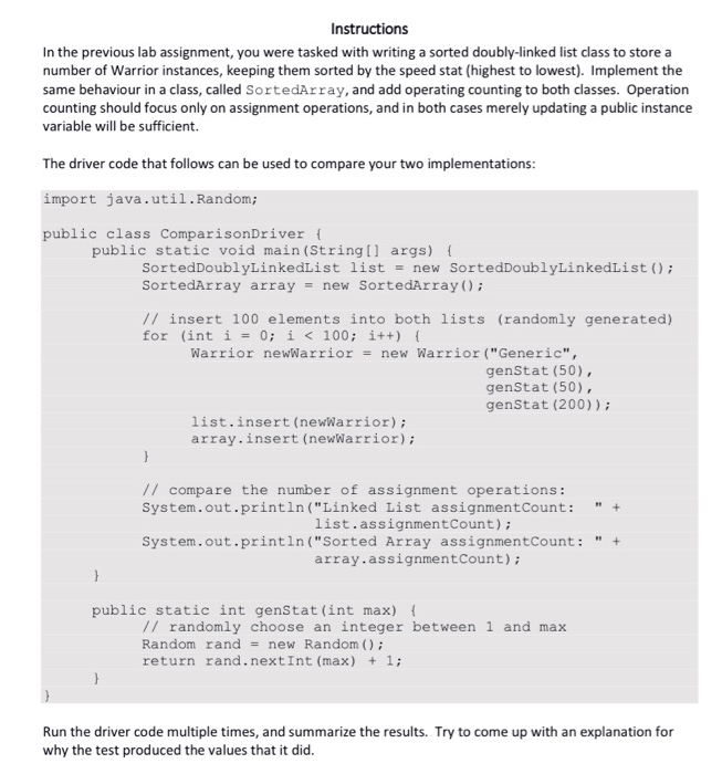 Using Java Ceate A Class Called Sortedarray And