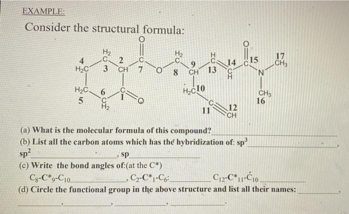 Solved EXAMPLE: Consider the structural formula: H2 O i 4 | Chegg.com