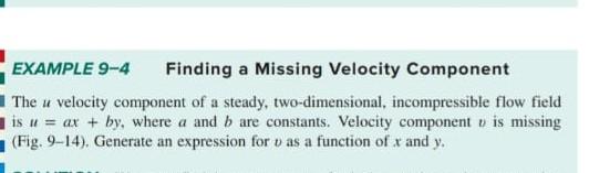 EXAMPLE 9-4 Finding a Missing Velocity Component The | Chegg.com