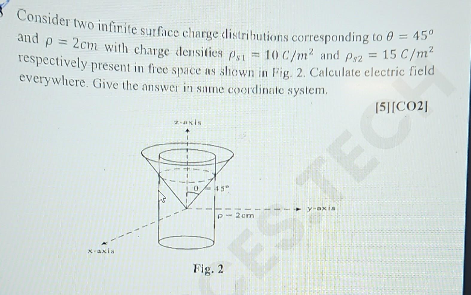Solved Consider two infinite surface charge distributions | Chegg.com