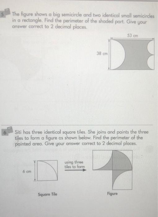 Solved 3 up The figure is made of three semicircles and a | Chegg.com