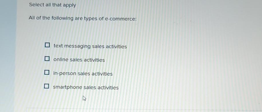 Solved Select all that applyAll of the following are types | Chegg.com
