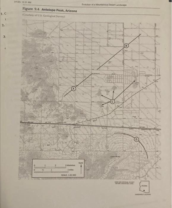 Solved on the Antelope topographic map, draw a line around | Chegg.com