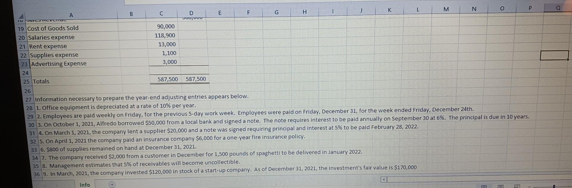 Solved 27 Information necessary to prepare the year-end | Chegg.com