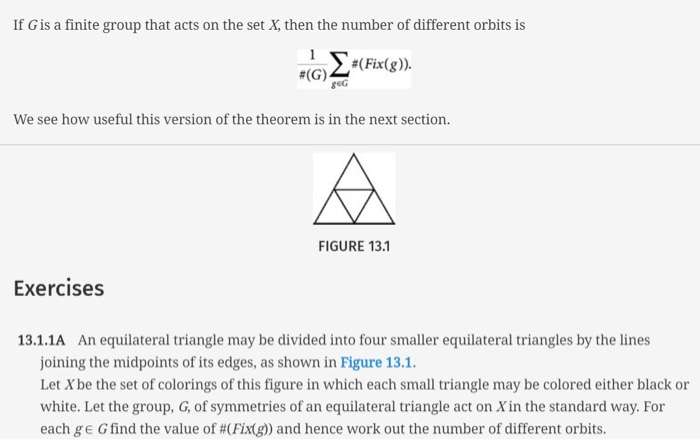 Solved If G is a finite group that acts on the set X, then | Chegg.com
