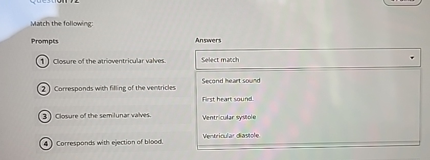 Solved Match the following:PromptsClosure of the | Chegg.com