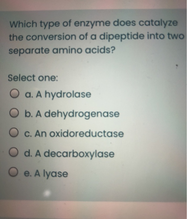 Solved Which type of enzyme does catalyze the conversion of | Chegg.com
