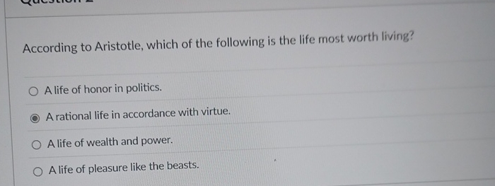 Solved According to Aristotle, which of the following is the | Chegg.com