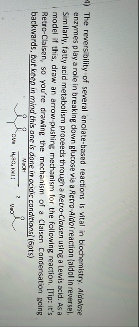 Solved The reversibility of several enolate-based reactions | Chegg.com