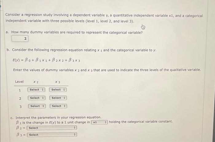 Consider a regression study involving a dependent | Chegg.com