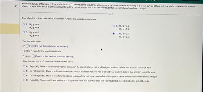 Solved An annual survey of first-year college stustents asks | Chegg.com