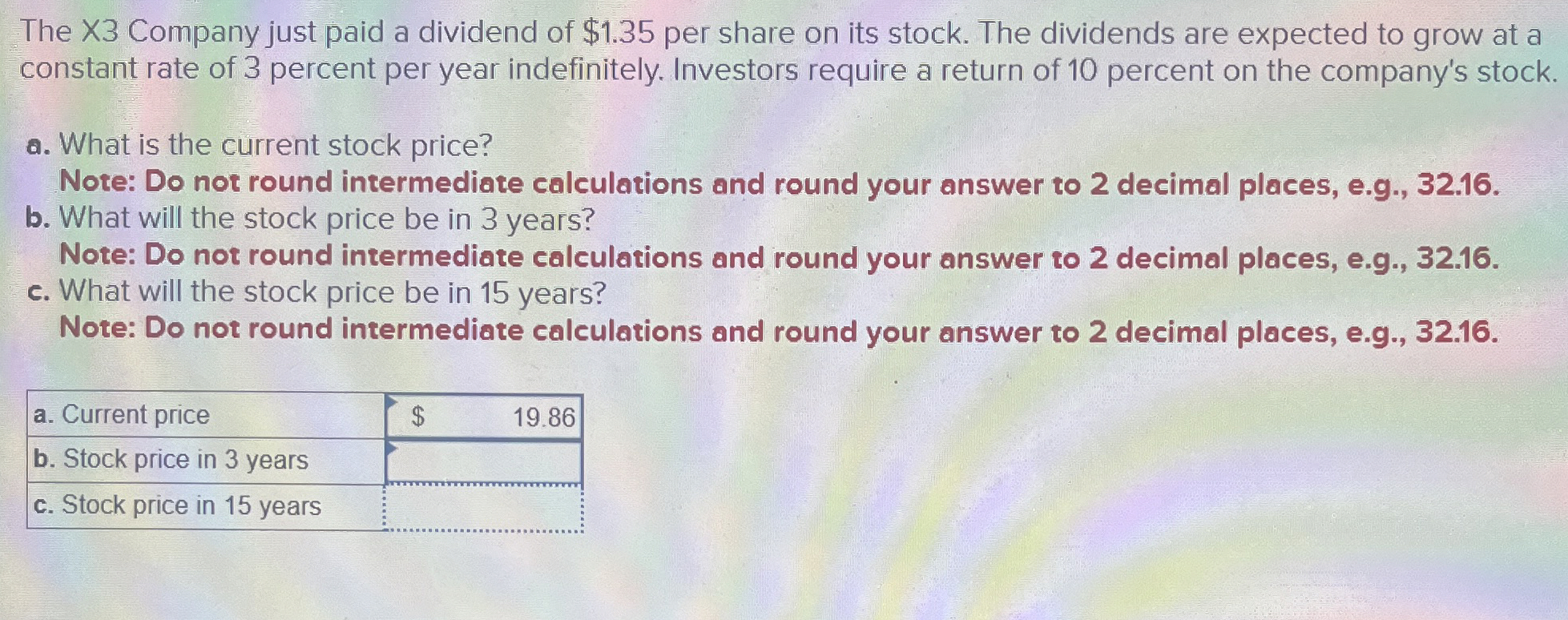 Solved The X3 ﻿Company just paid a dividend of $1.35 ﻿per | Chegg.com