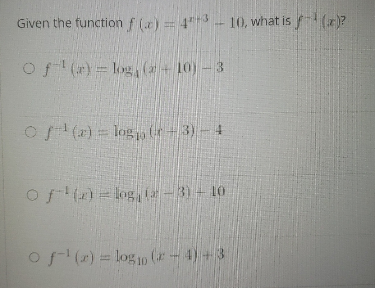 Solved Given the function f(x)=4x-3-10, ﻿what is | Chegg.com