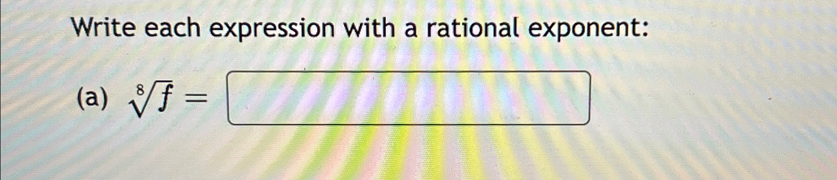 Solved Write each expression with a rational | Chegg.com