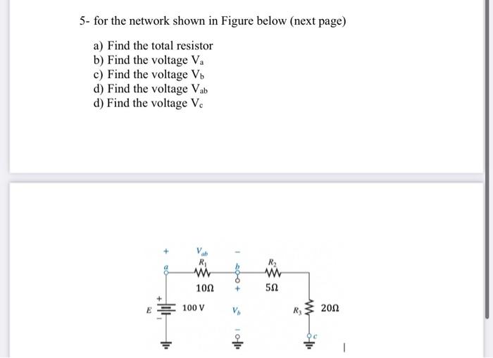 Solved 5- for the network shown in Figure below (next page) | Chegg.com