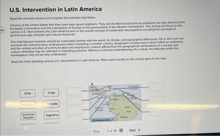 U.S. Intervention in Latin America Read the overview | Chegg.com