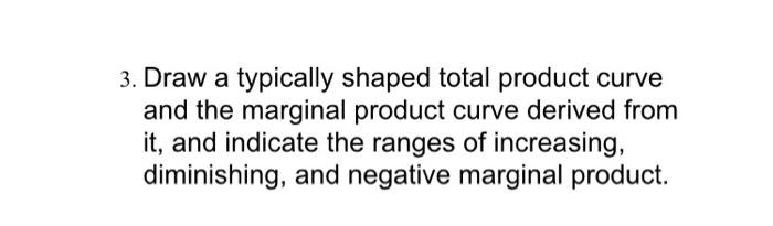 Solved 3. Draw a typically shaped total product curve and | Chegg.com