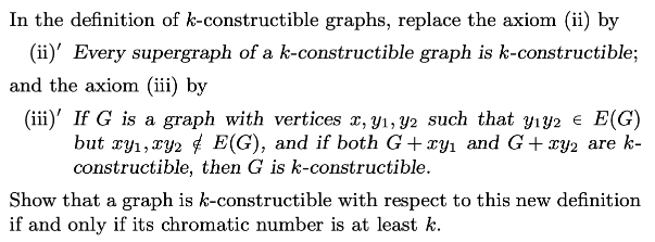 Solved In the definition of k-constructible graphs, replace | Chegg.com