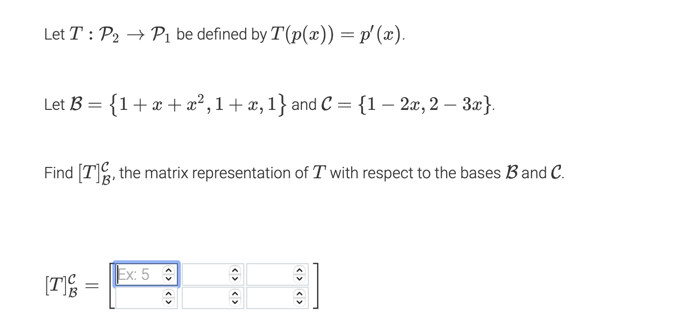 Solved Let T:P2→P1 ﻿be defined by T(p(x))=p'(x).Let | Chegg.com