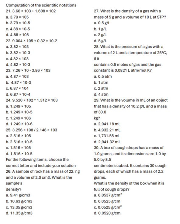 Solved Computation of the scientific | Chegg.com