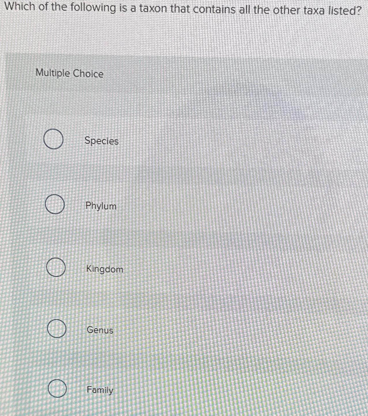 Solved Which of the following is a taxon that contains all | Chegg.com