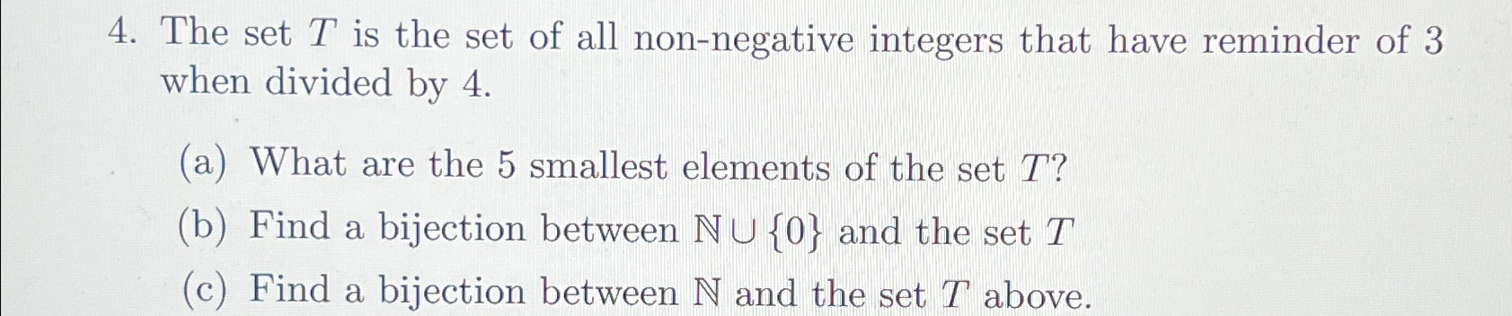 Solved The set T ﻿is the set of all non-negative integers | Chegg.com