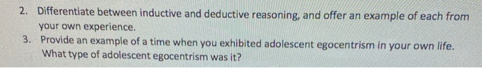 Solved 2. Differentiate between inductive and deductive | Chegg.com