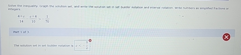Solved Solve the inequality. Graph the solution set, and | Chegg.com