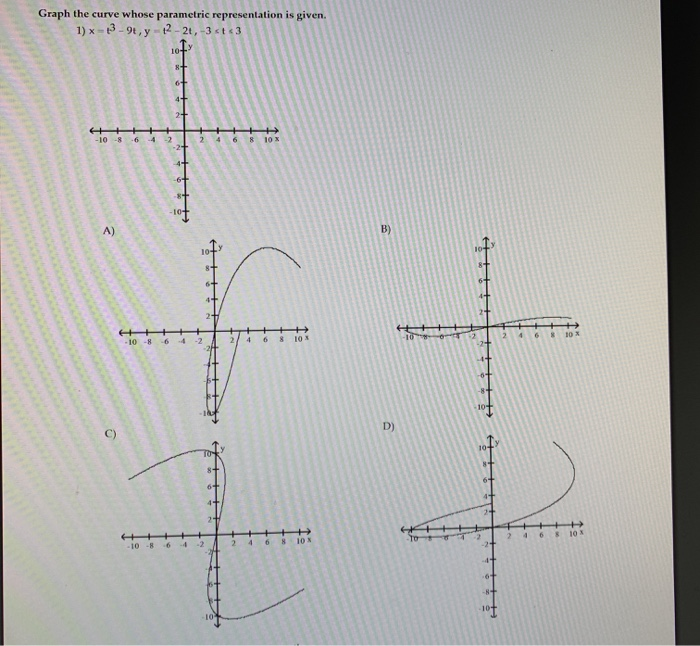 Solved Graph The Curve Whose Parametric Representation Is 