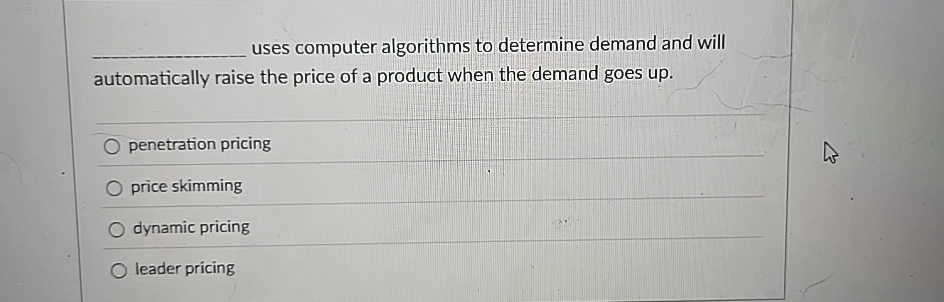 Solved q, ﻿uses computer algorithms to determine demand and | Chegg.com