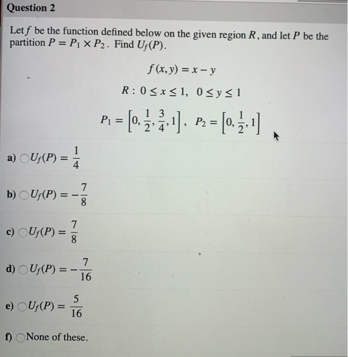 Solved Question 3 Let F Be The Function Defined Below On The