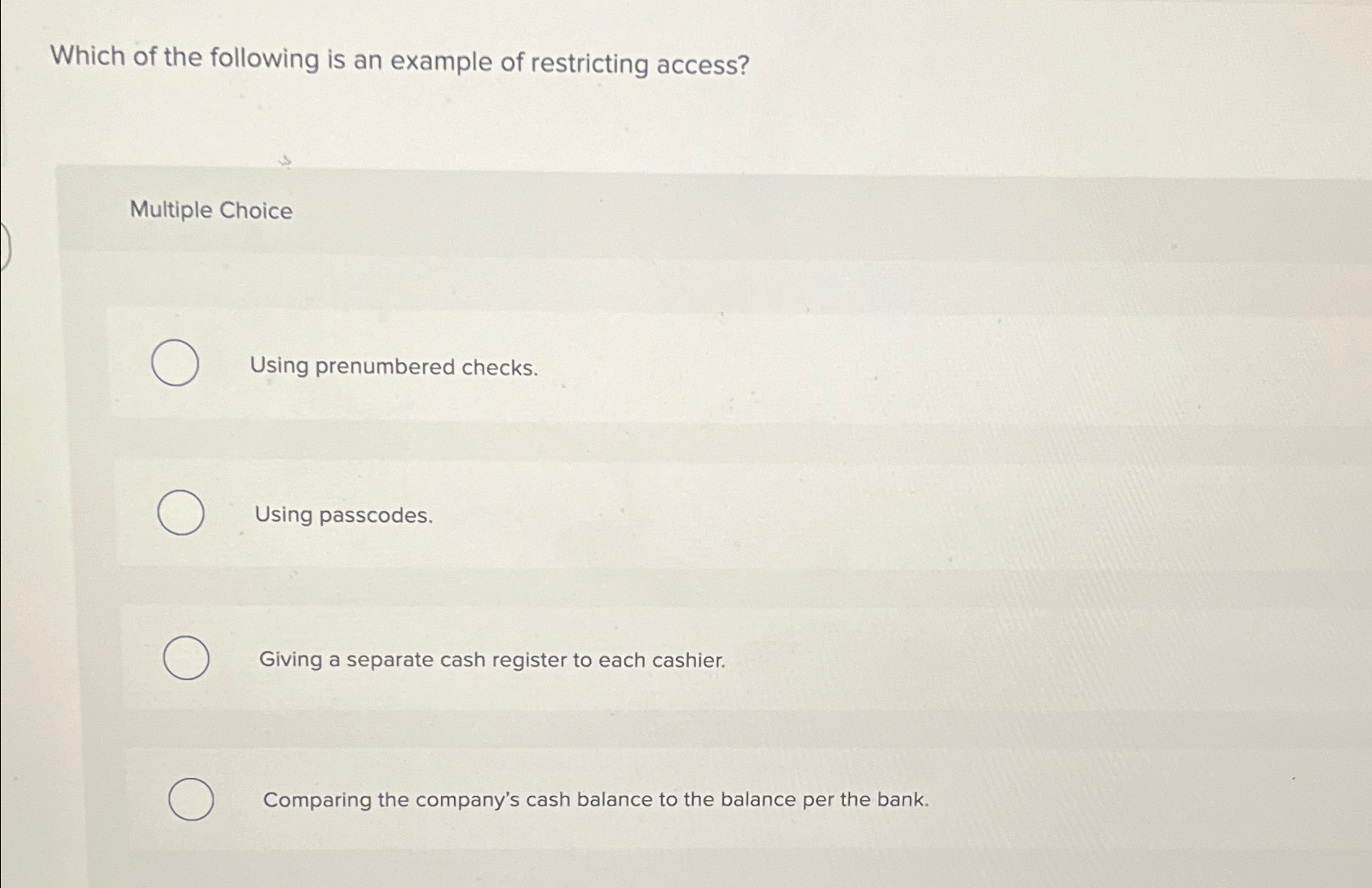 Solved Which of the following is an example of restricting | Chegg.com