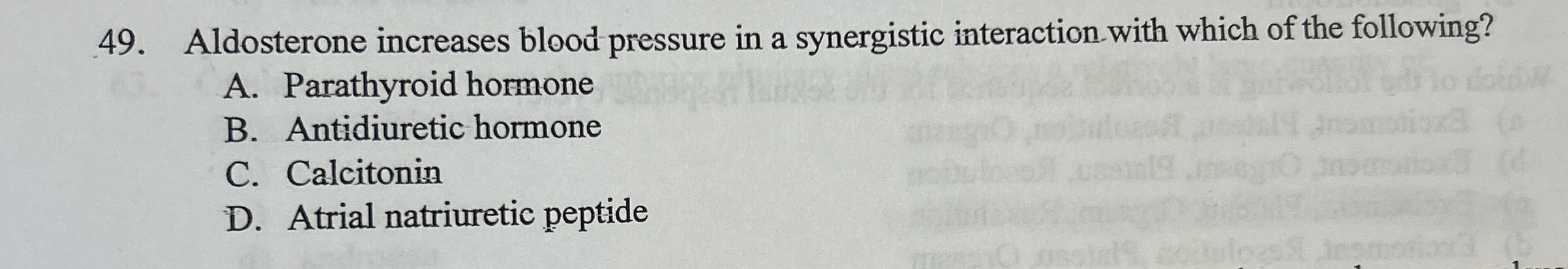 Solved Aldosterone increases blood pressure in a synergistic | Chegg.com