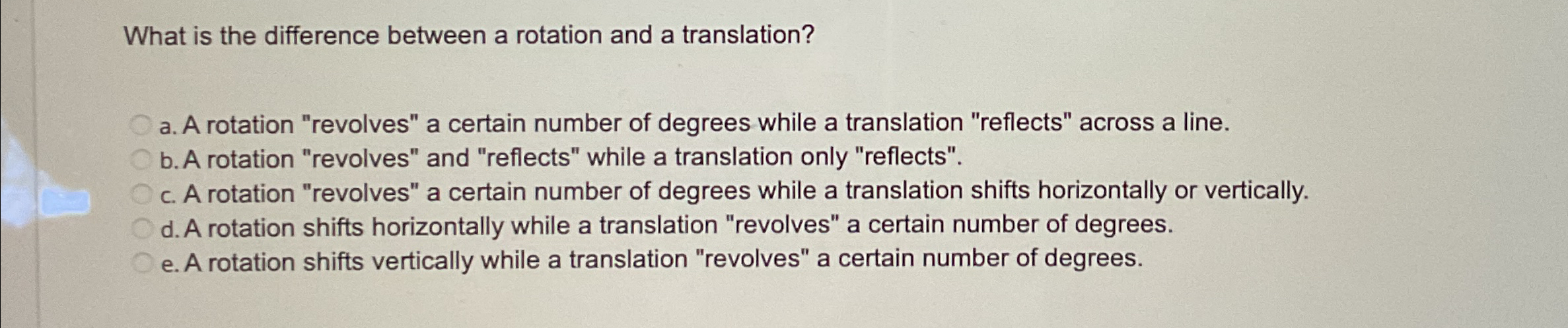 Solved What is the difference between a rotation and a | Chegg.com