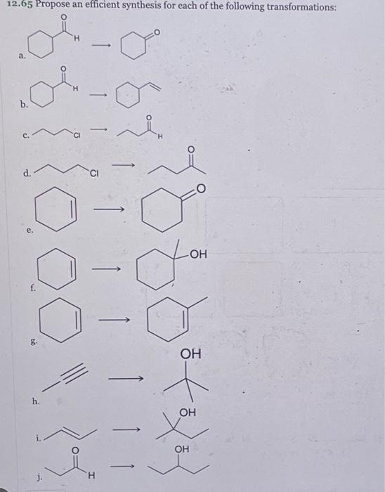 Solved 12.65 Propose an efficient synthesis for each of the | Chegg.com