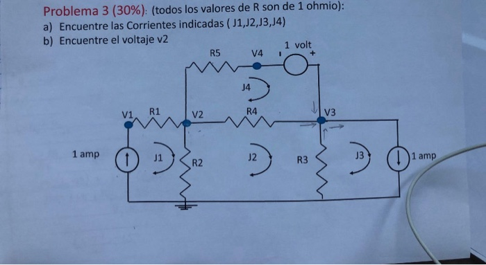Solved Problema 3 (30%): (todos los valores de R son de 1 | Chegg.com
