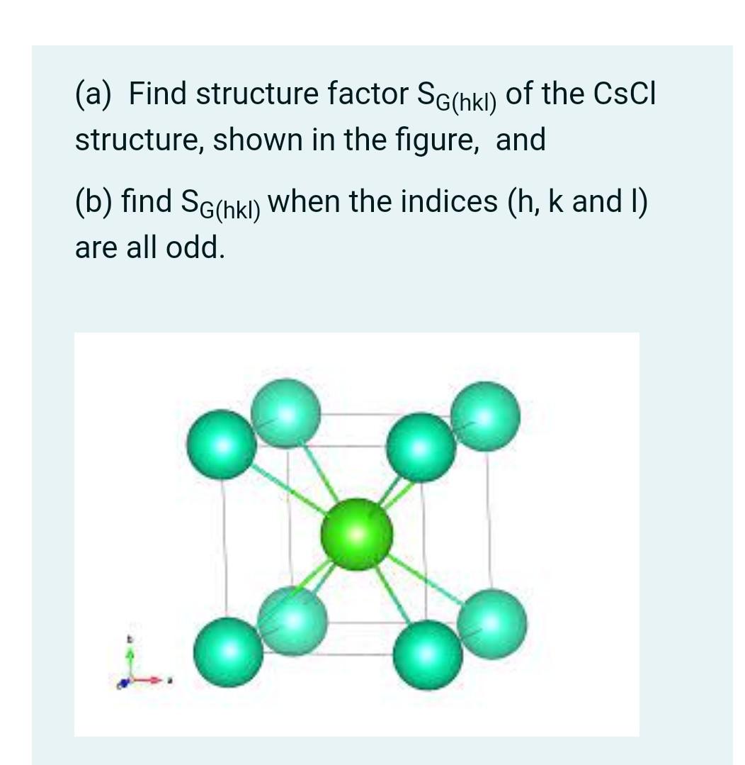 Solved (a) Find structure factor SGchki) of the Csci | Chegg.com