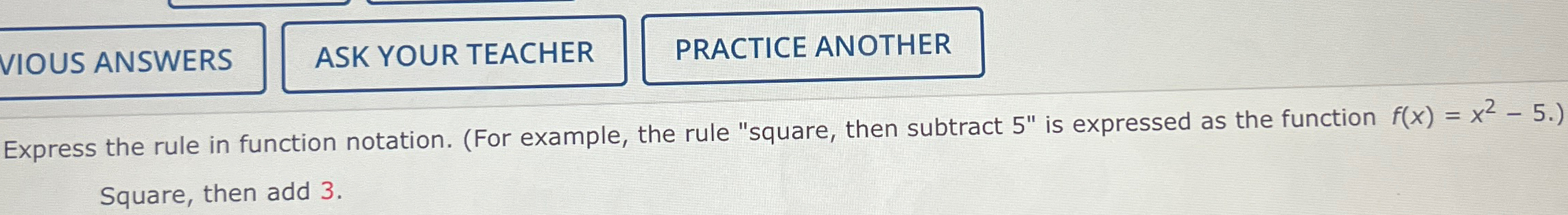 Solved Express the rule in function notation. (For example, | Chegg.com