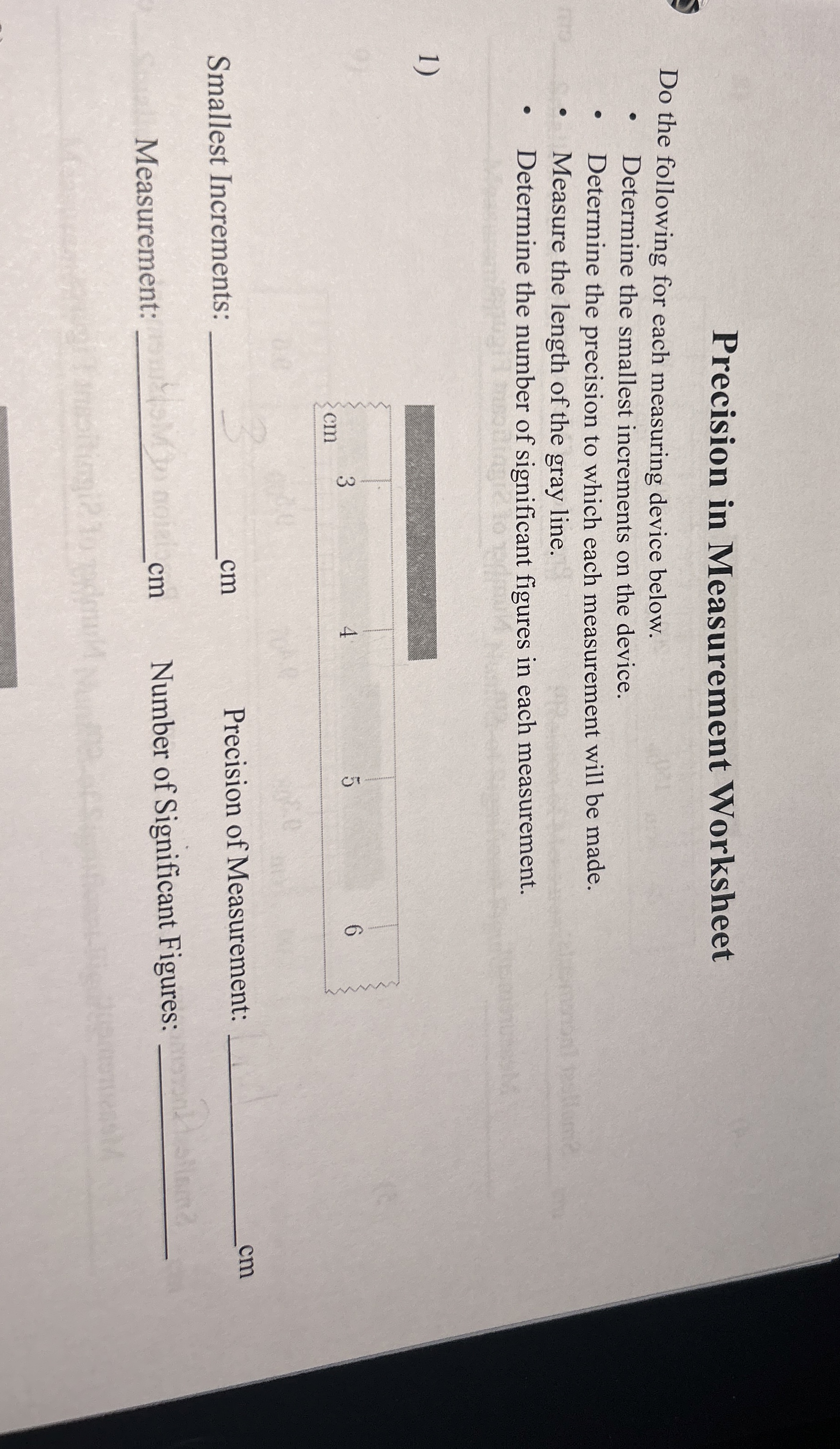 Solved Precision in Measurement WorksheetDo the following | Chegg.com