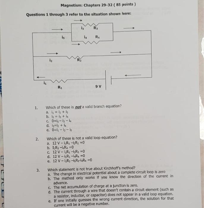 Solved Magnetism: Chapters 29-32 ( 85 points) Questions 1 | Chegg.com