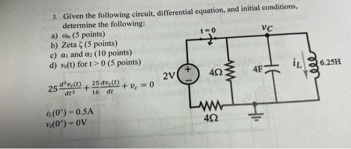Solved 3. Given the following circuit, differential | Chegg.com