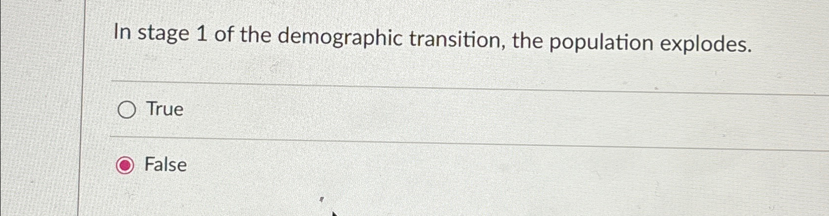 Solved In stage 1 ﻿of the demographic transition, the | Chegg.com