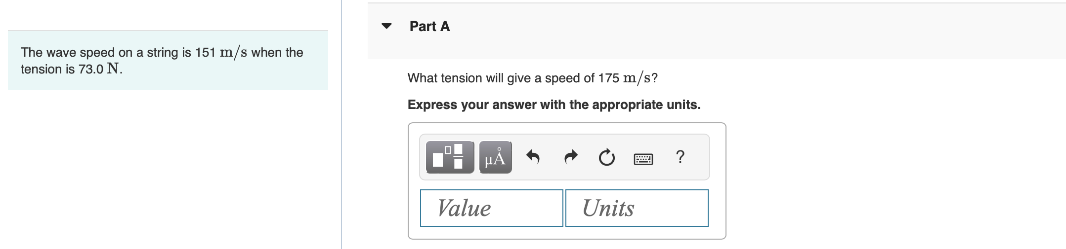 Solved Part AThe wave speed on a string is 151ms ﻿when | Chegg.com
