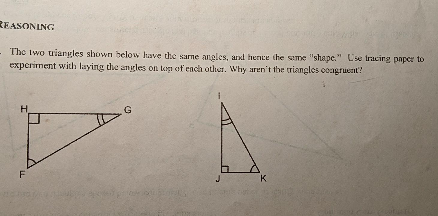Solved REASONING The two triangles shown below have the same | Chegg.com