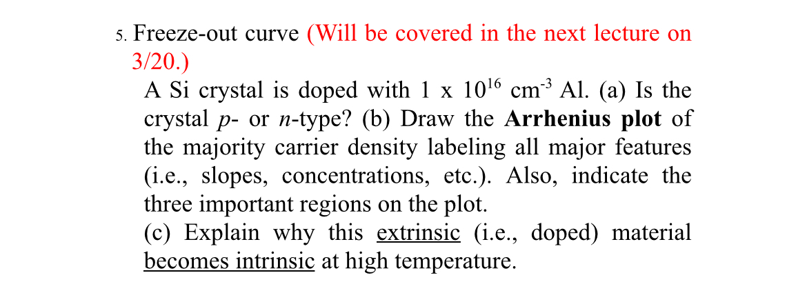 Solved Freeze-out curve (Will be covered in the next lecture | Chegg.com