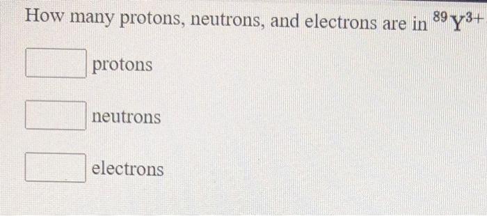 Solved How many protons, neutrons, and electrons are in 89 | Chegg.com